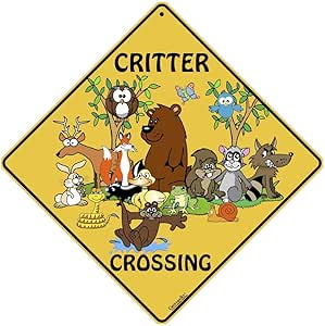Amazon.com : CROSSWALKS Critter Crossing 12" X 12" Aluminum Sign (X268 ...