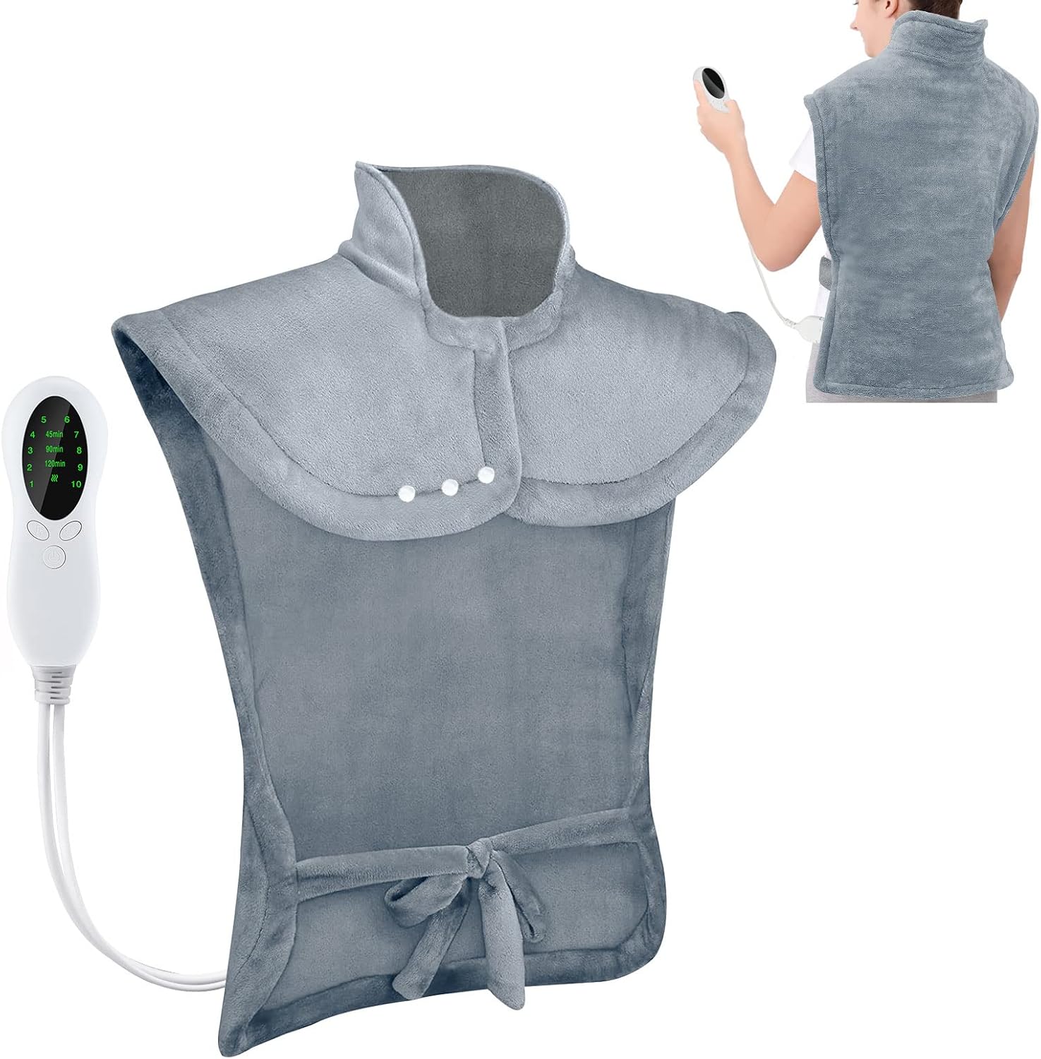 Almohadilla Térmica Espalda,Cobija Electrica para Cuello y Hombros,con ...