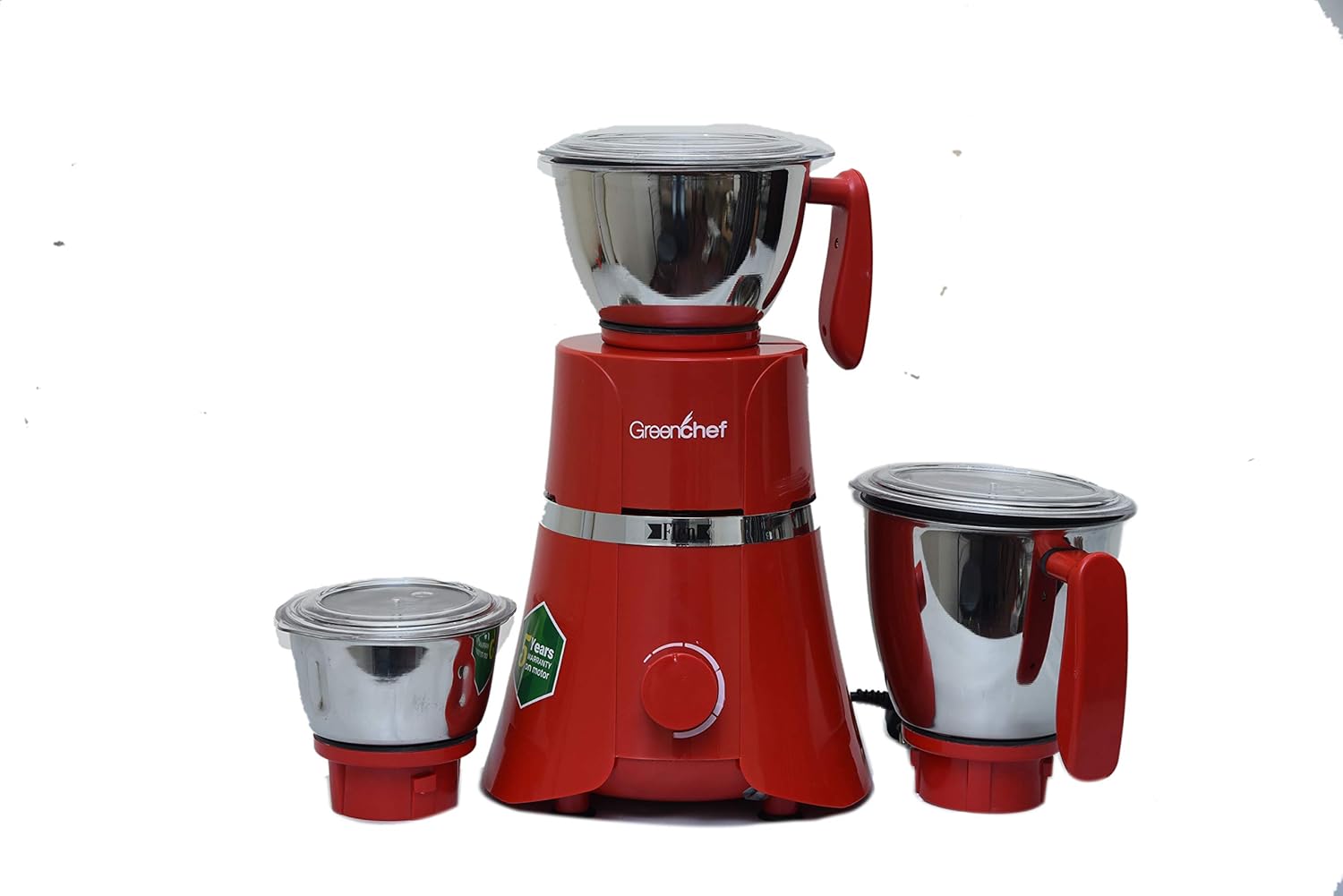 Buy Greenchef Flen Mixer Grinder Red 3 Jar- 500watt Online at Low ...