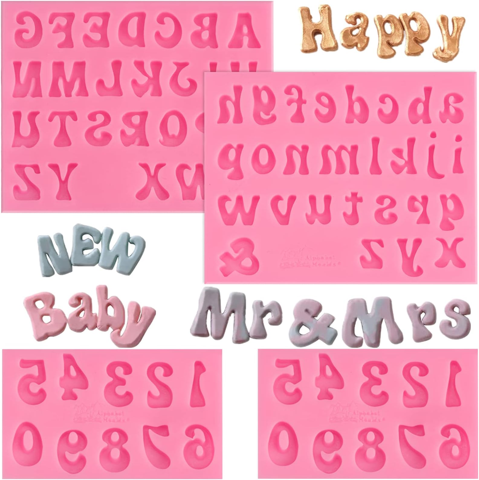 Amazon.com: Fondant Mold Silicone Mini A-Z 26 English Letters Mold Cake ...