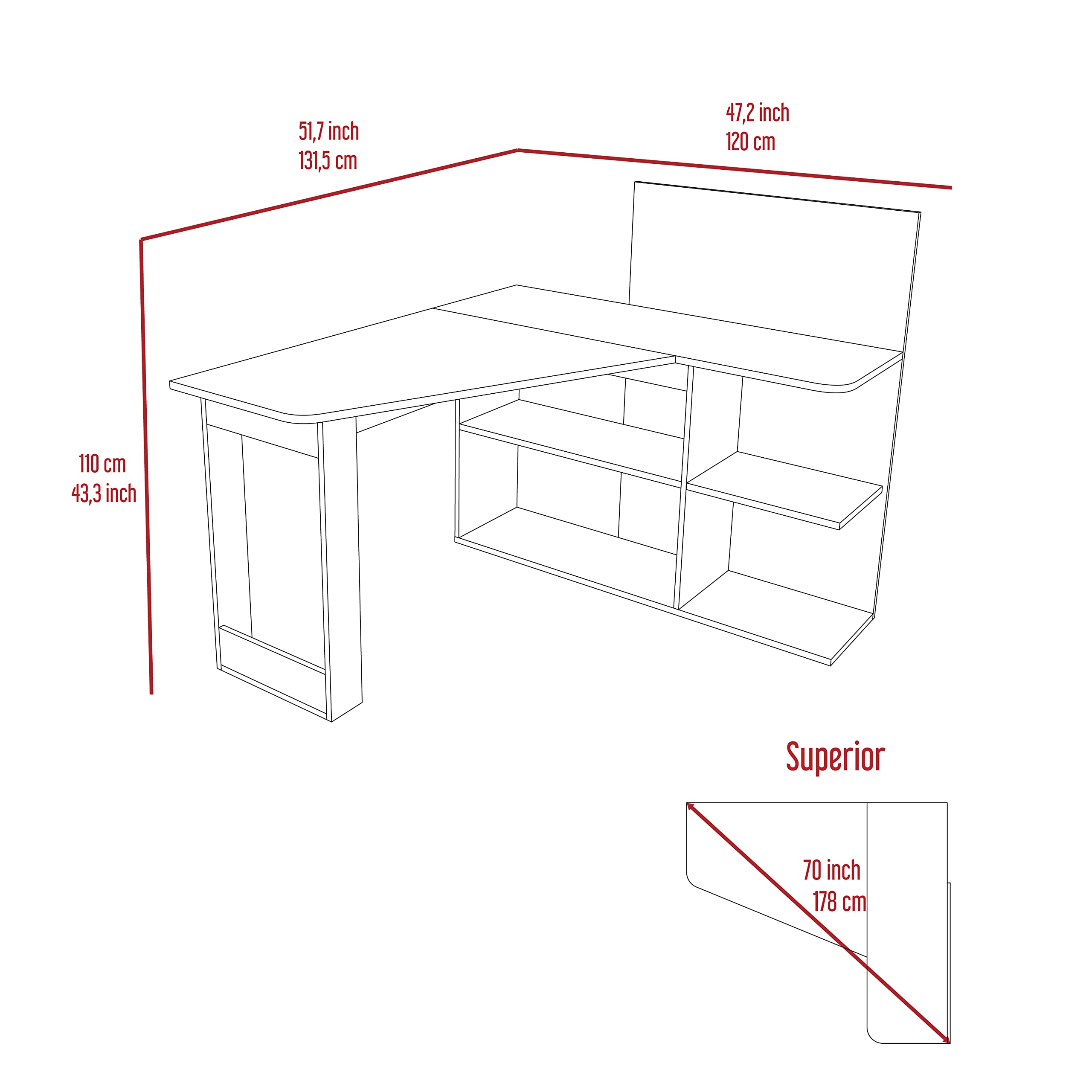 Snapklik.com : NicBex Office Desks Contemporary L-Shaped Writing Desk