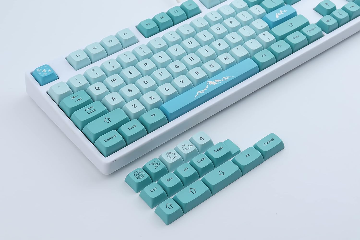 Keycaps 123 Keys PBT Iceberg Keycap Full Set XDA Profile Dye ...