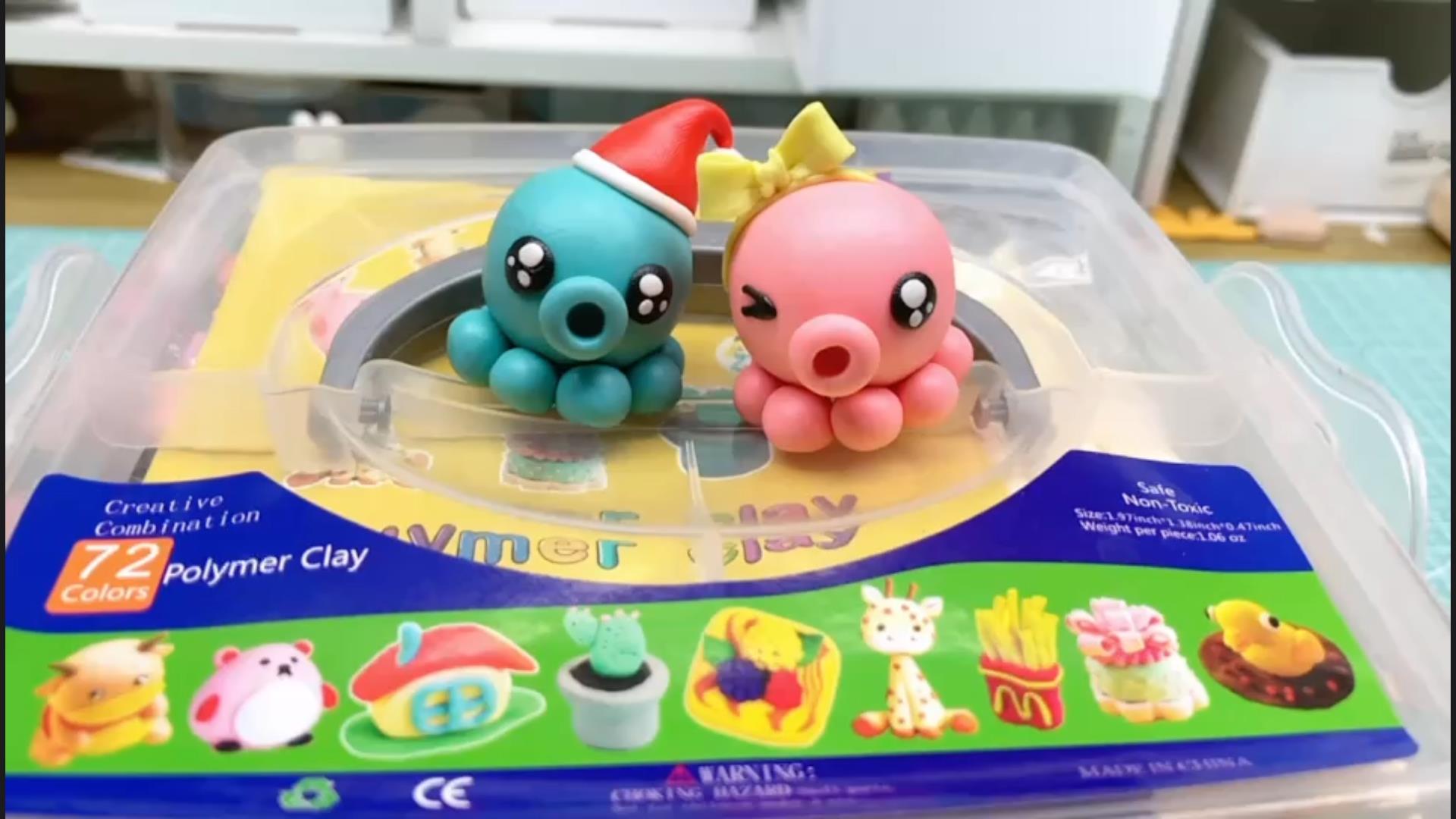 Watch 72 colors clay kit, unboxing video, baby octopus making on Amazon ...