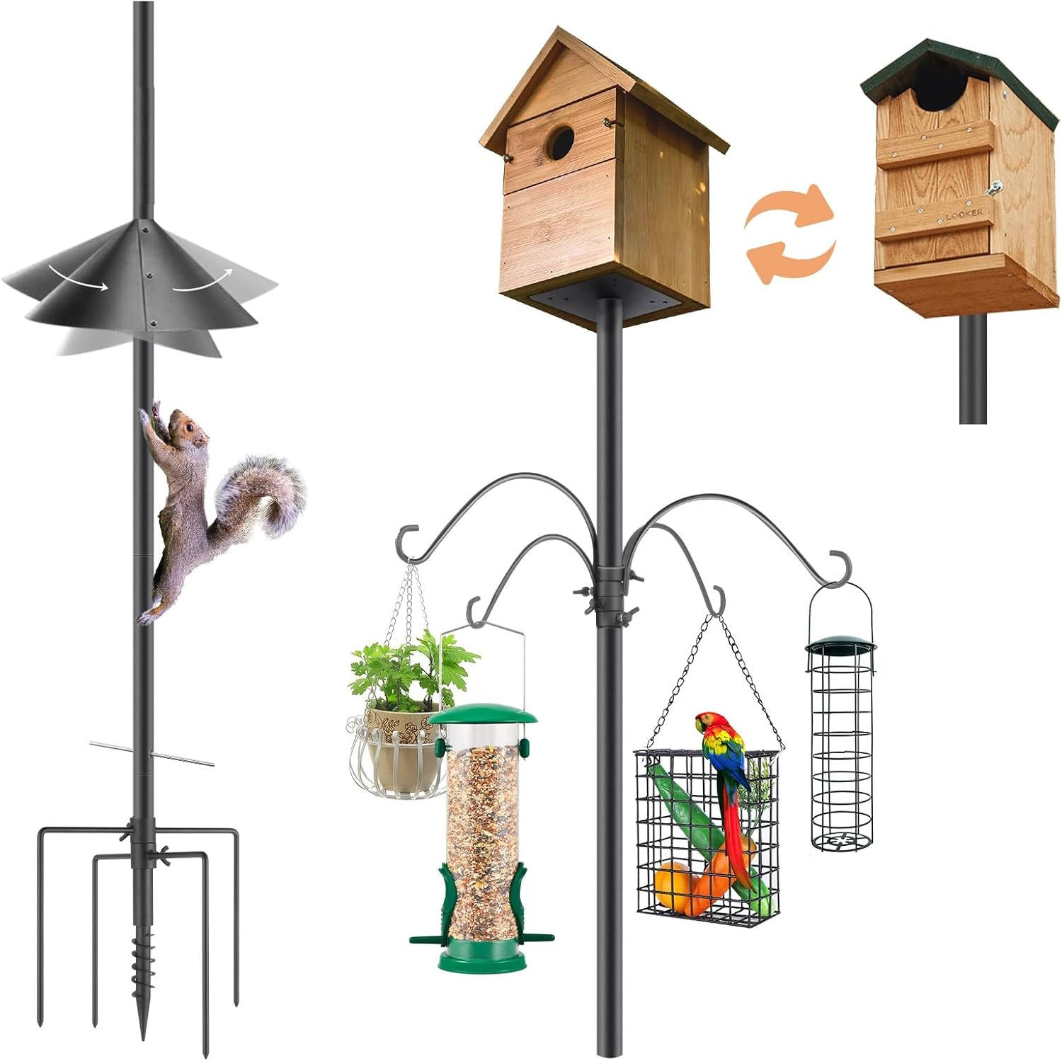 Amazon.com: SLIIMU 92 Inch Bird House Pole for Outdoor, Heavy Duty ...