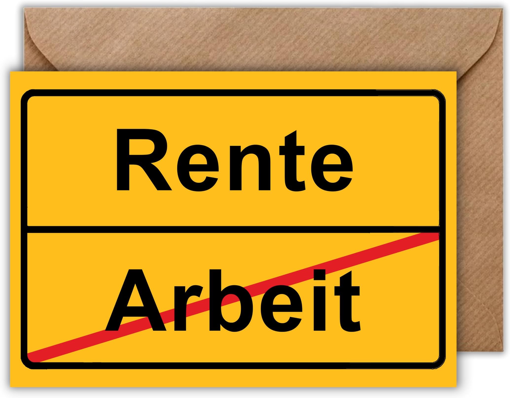 WBdesignz Rente Karte mit Umschlag - Lustige Ruhestandskarte ...