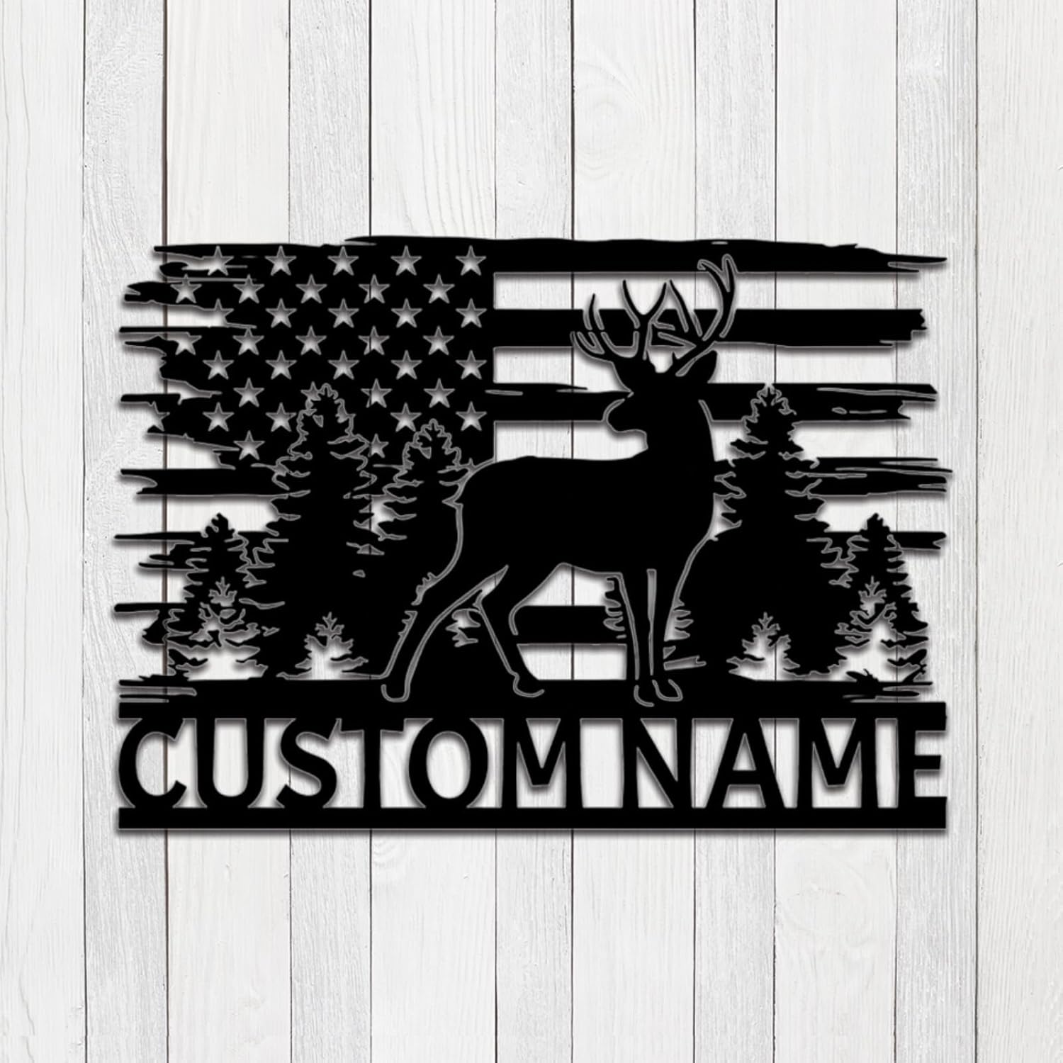 Amazon.com : Custom Deer Metal Wall Sign - Personalized Deer Metal Wall ...
