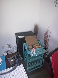 Amazon.com : Recollections Gramercy Cart, Teal – 3 Tier Rolling Cart ...