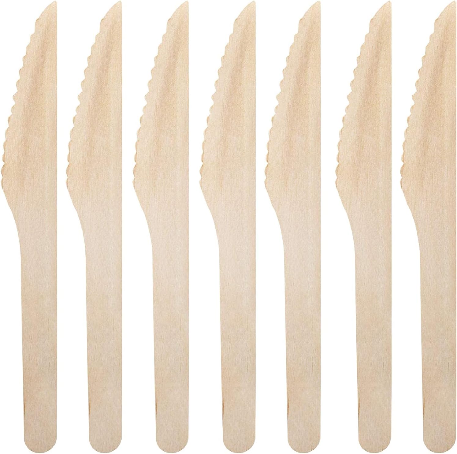 Pound Veg 100 X Wooden Knife - Biodegradable Compostable Disposable ...