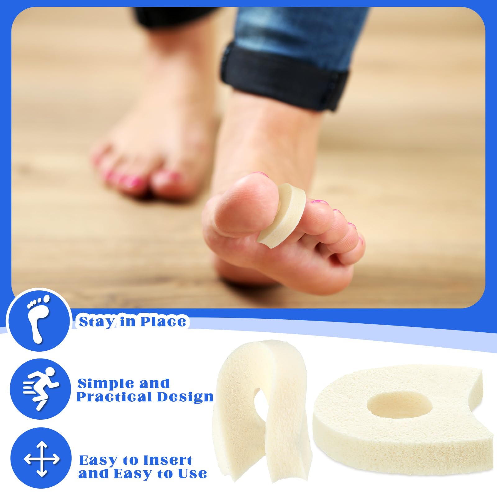 Snapklik.com : TrelaCo 60 Pcs Foam Toe Separators Spacers For Corn Relieves