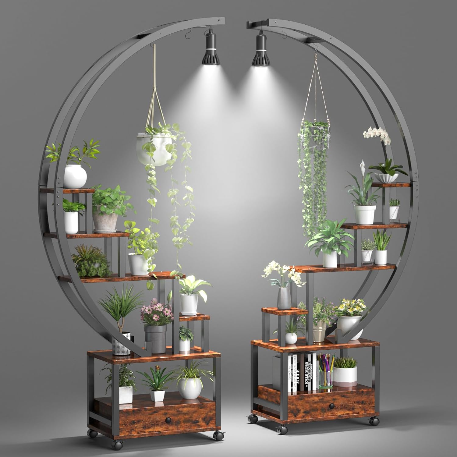 Amazon.com : FRIZIONE 2 Pcs 6 Tier Tall Metal Indoor Plant Stand with ...