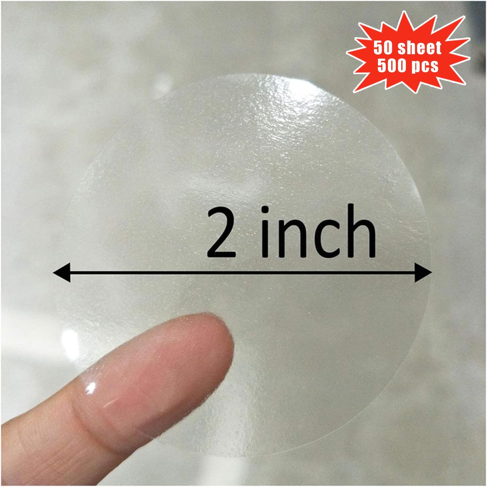 Amazon.com : Clear Wafer Package Seals 1.5" Circle Tab Sticker Labels ...