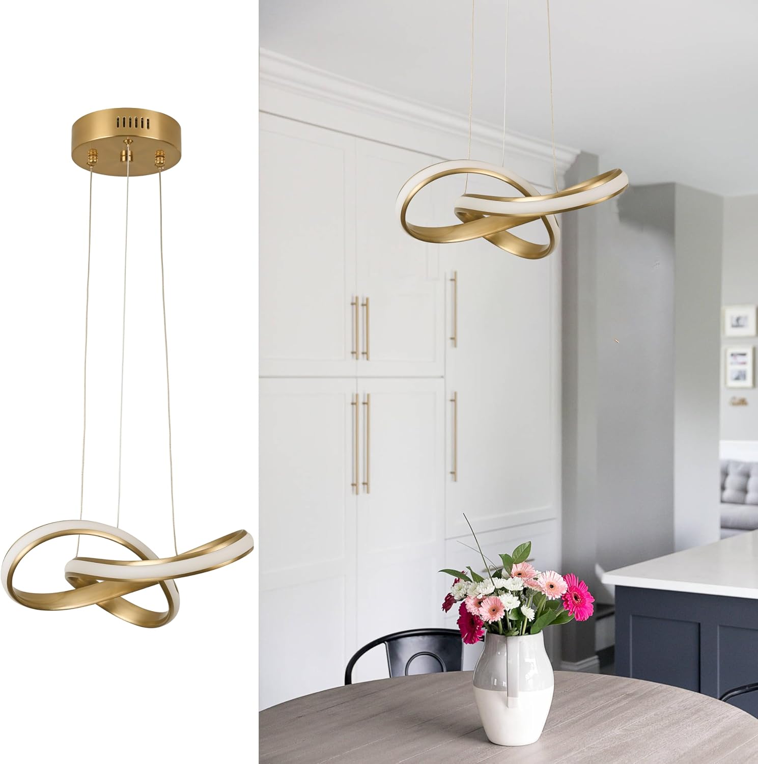 Mccokaige Modern LED Chandelier Contemporary Pendant Lighting Ring ...