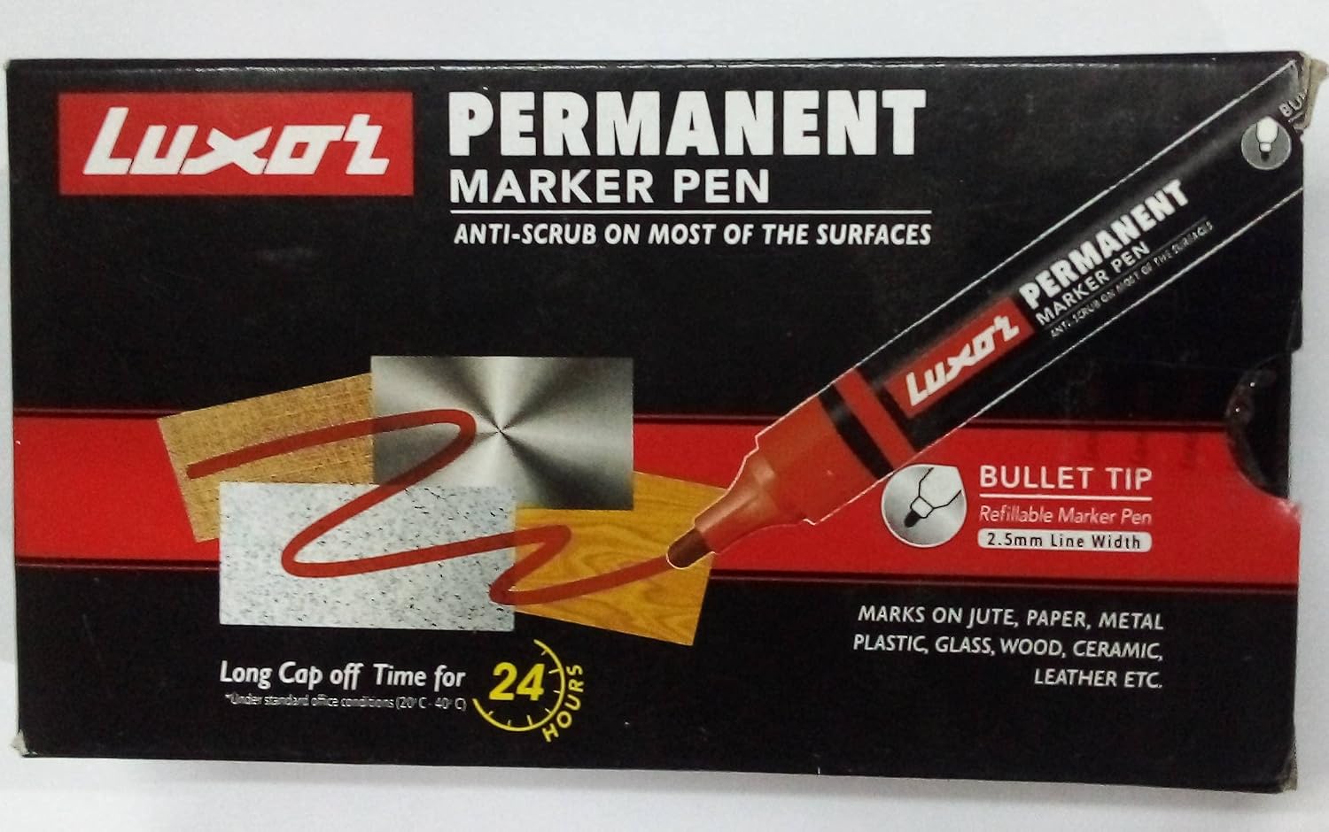 Luxor Permanent Marker Black (50 Pcs) : Amazon.in: Office Products