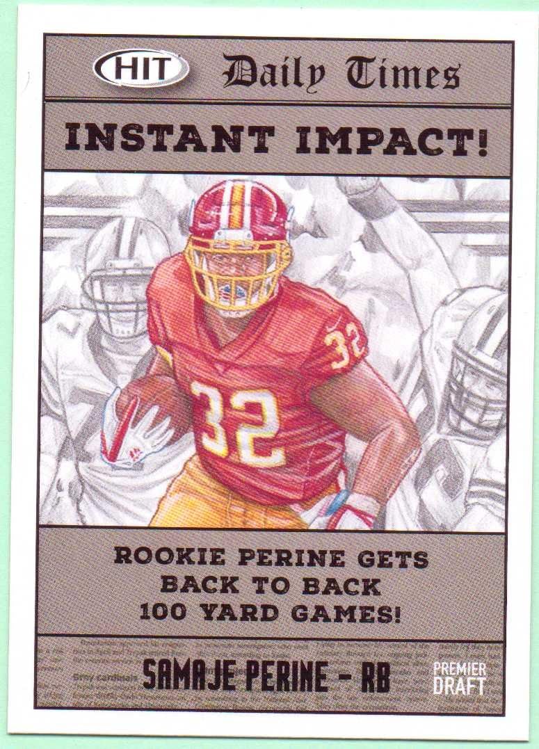 Amazon.com: Samaje Perine 2018 Sage Hit Instant Impact Football Card ...