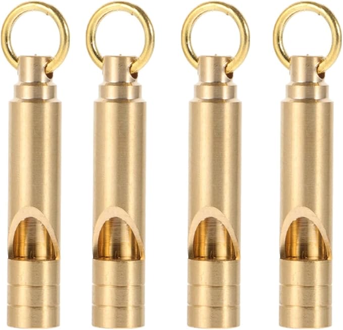 Amazon.com : FUTURESTEPS Brass Whistles 4 Pack, Emergency Survival ...