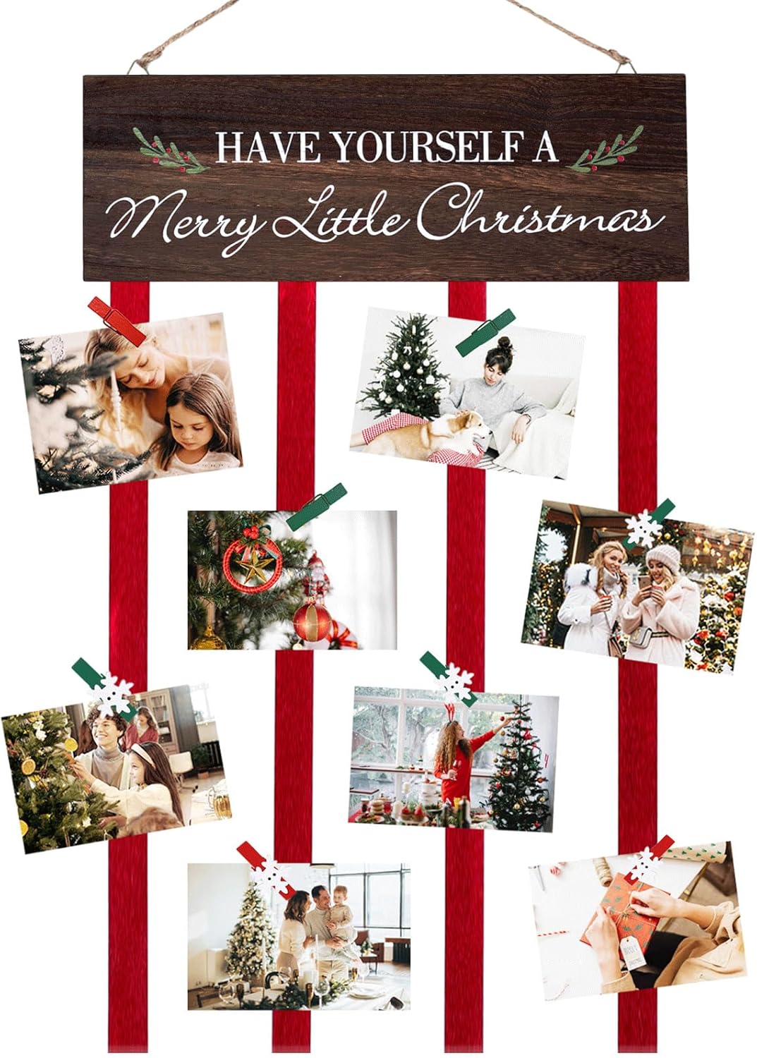 Amazon.com: Christmas Card Holder Display, Merry Christmas Wooden ...