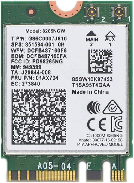 Amazon.com: Dual Band Wireless- AC 8265 8265AC NGFF Wifi Card USE FOR ...