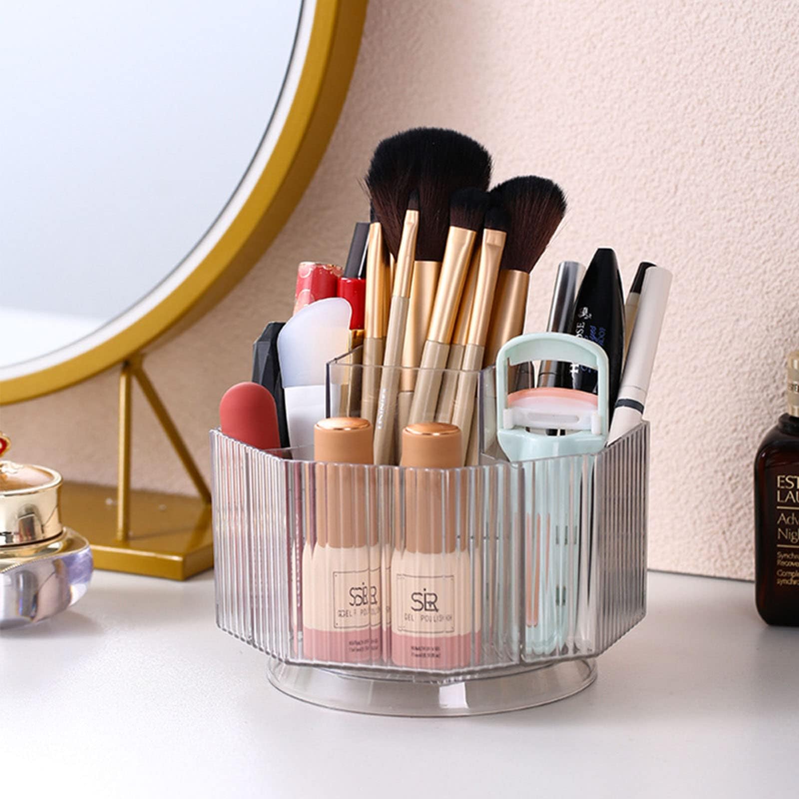 Amazon.com: DJsure Makeup Brush Holder Organizer, Smooth Rotating ...