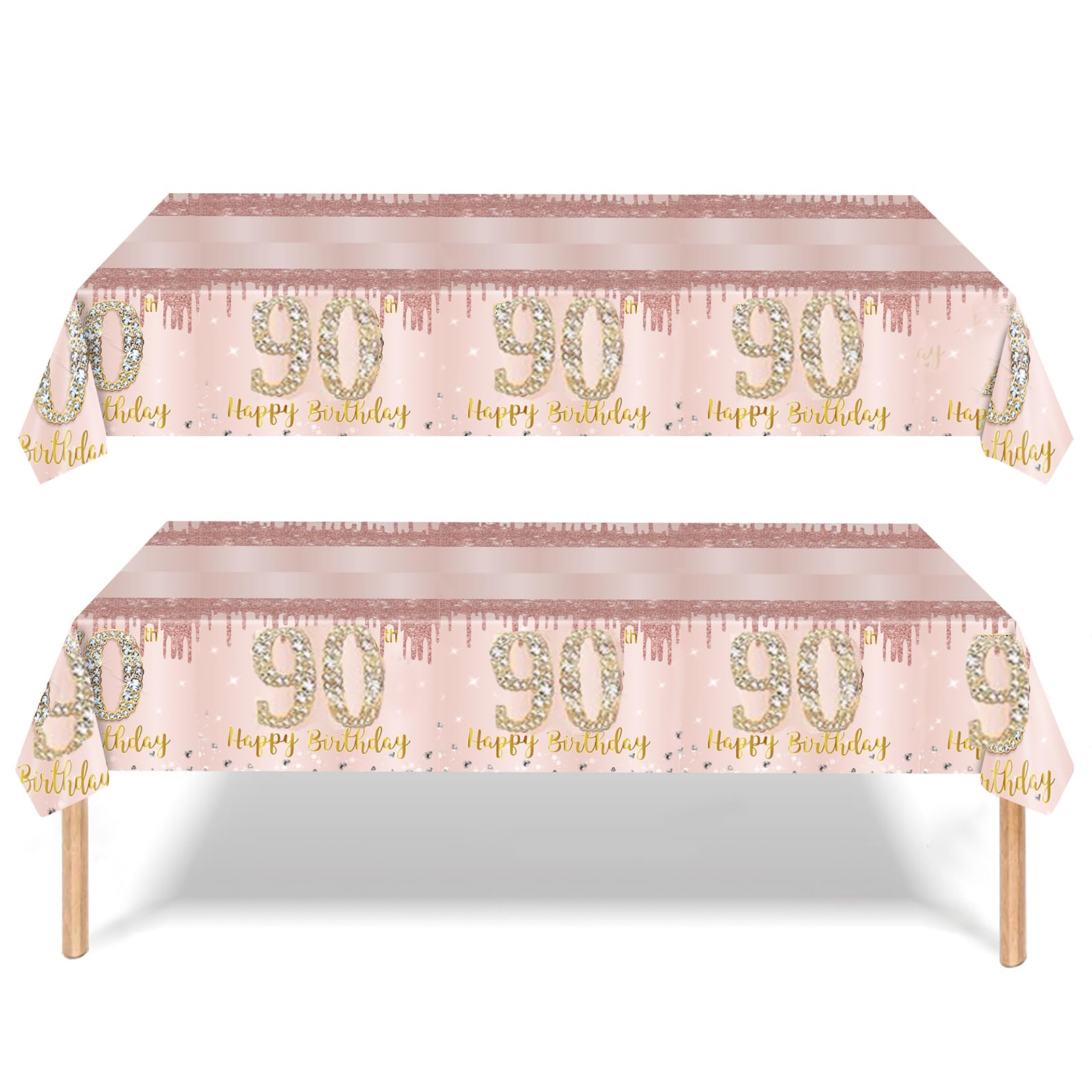 yayafunfun 90th Birthday Table Decoration 2pcs Rose Gold 90th Table ...