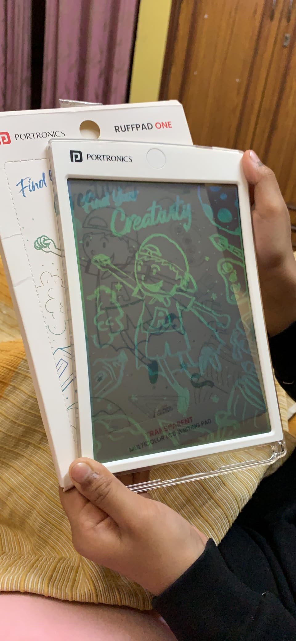 Portronics Ruffpad One Transparent Multicolor LCD Writing Pad with 8.5 ...