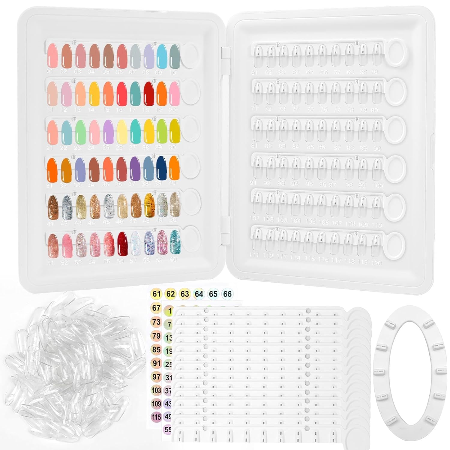 Amazon.com: YINGJEE Nail Color Display Book Nail Swatch, 120 Colors ...