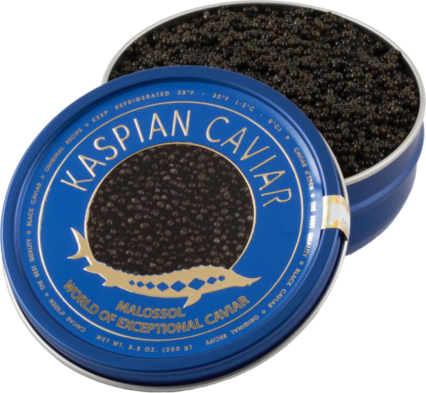 Amazon.com: KASPIAN Collection - Premium Osetra Sturgeon Black Caviar ...