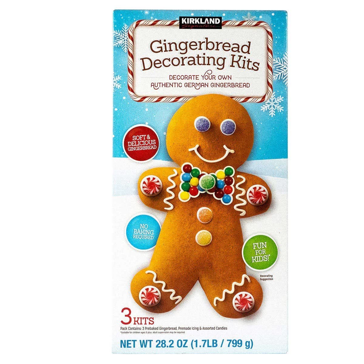 Amazon.com : Kirkland Signature Gingerbread Decorating Kits, 3 Kits (28 ...