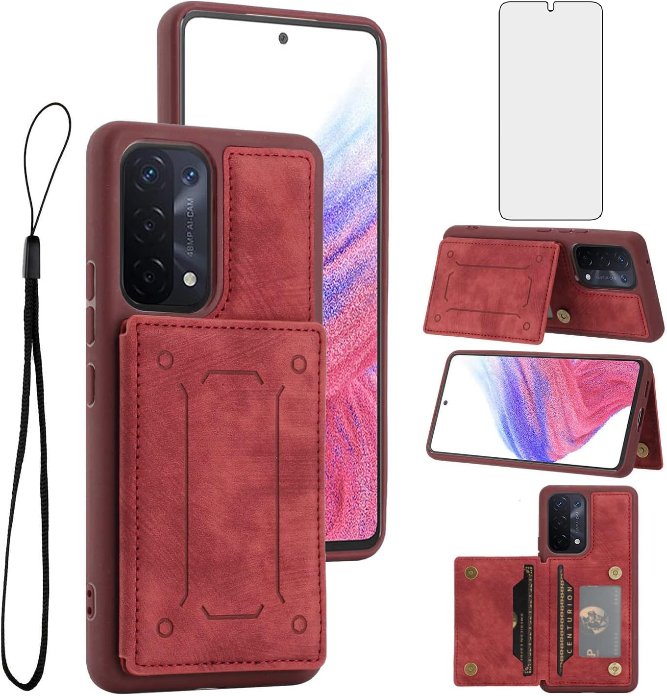 Amazon.com: Asuwish Phone Case for Samsung Galaxy A54 5G Wallet Cover with Tempered Glass Screen ...