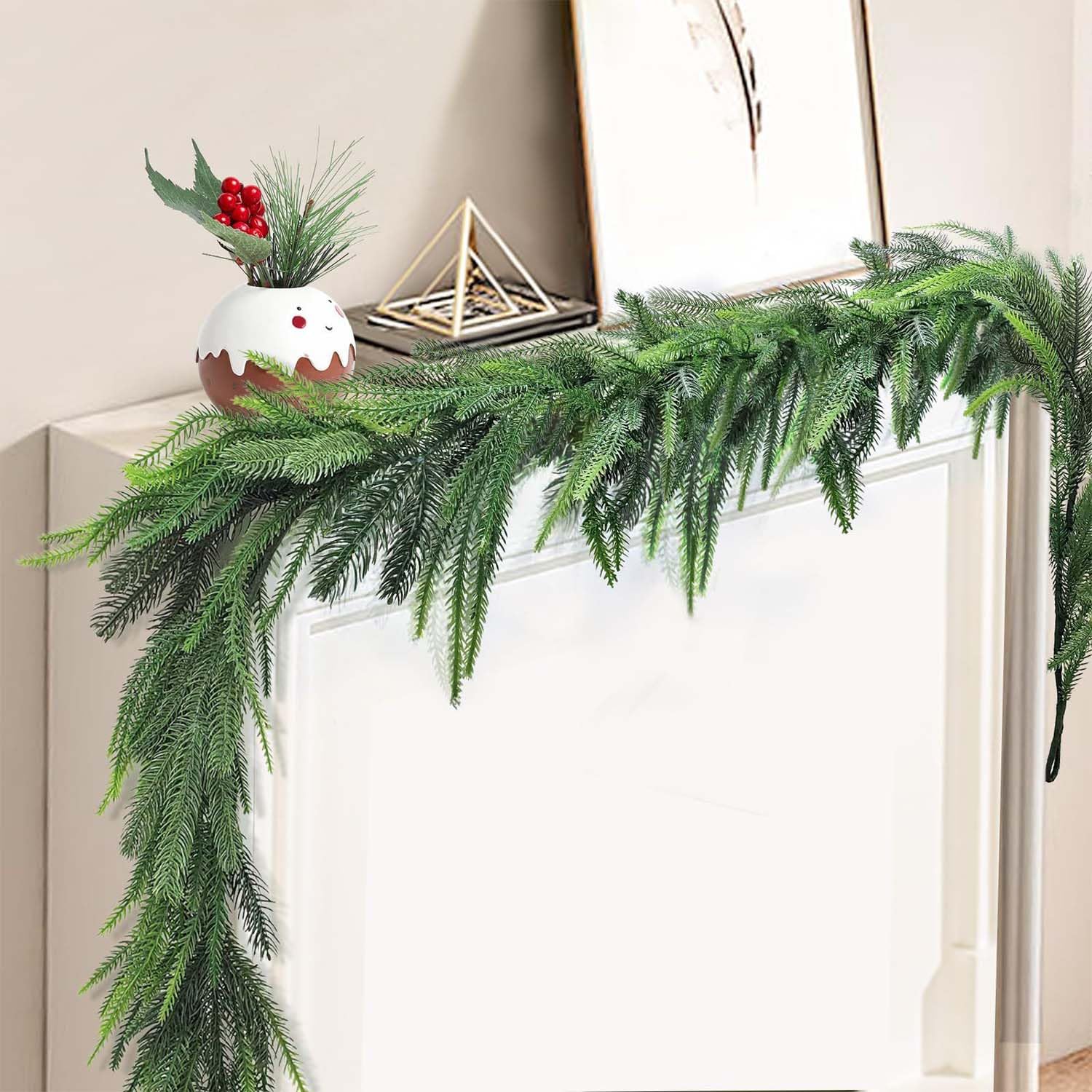Amazon.com: Artificial Norfolk Pine Garlands, Real Touch Winter Pine ...