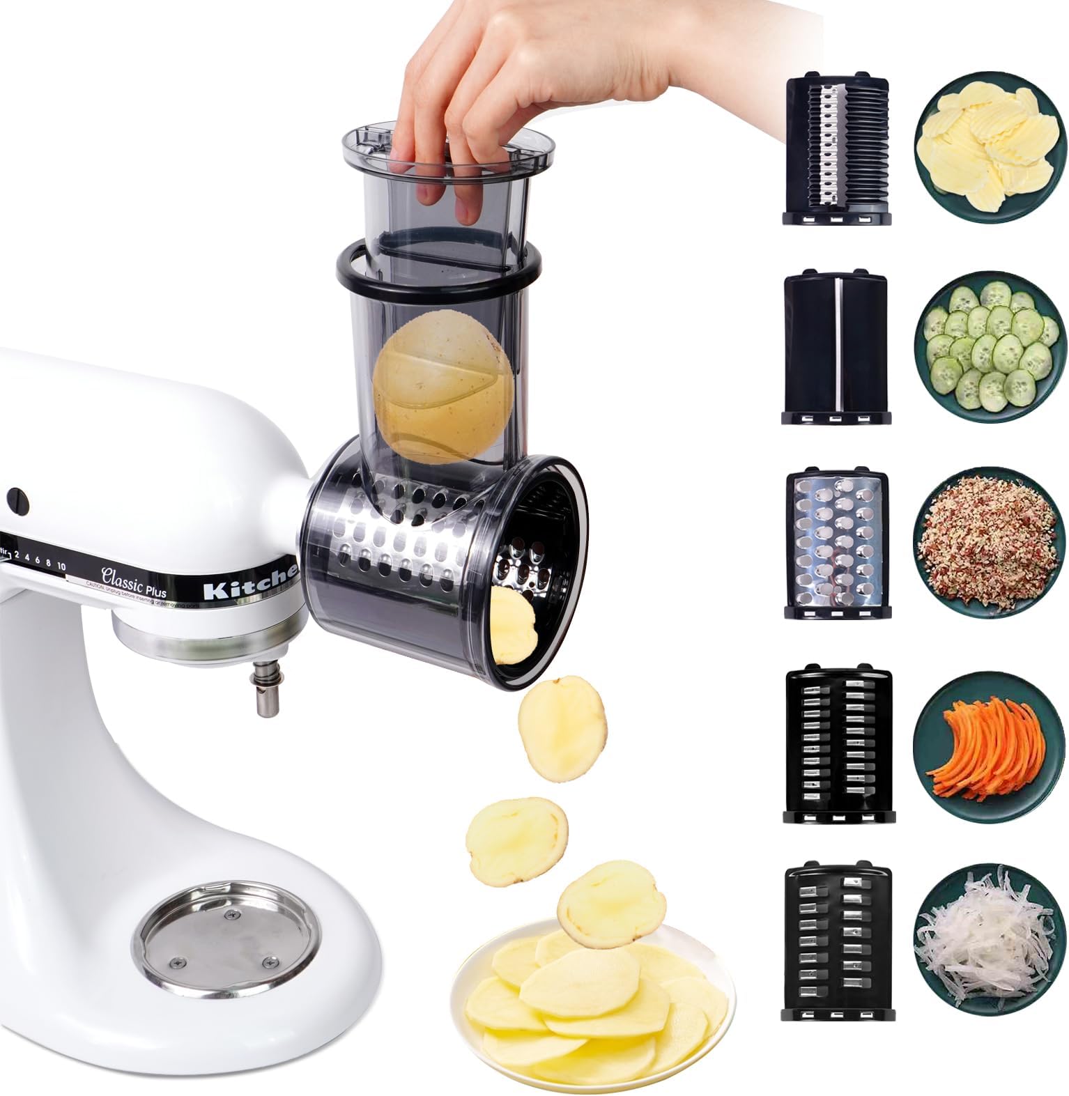 Amazon.com: Slicer Shredder Attachment for KitchenAid Stand Mixers ...