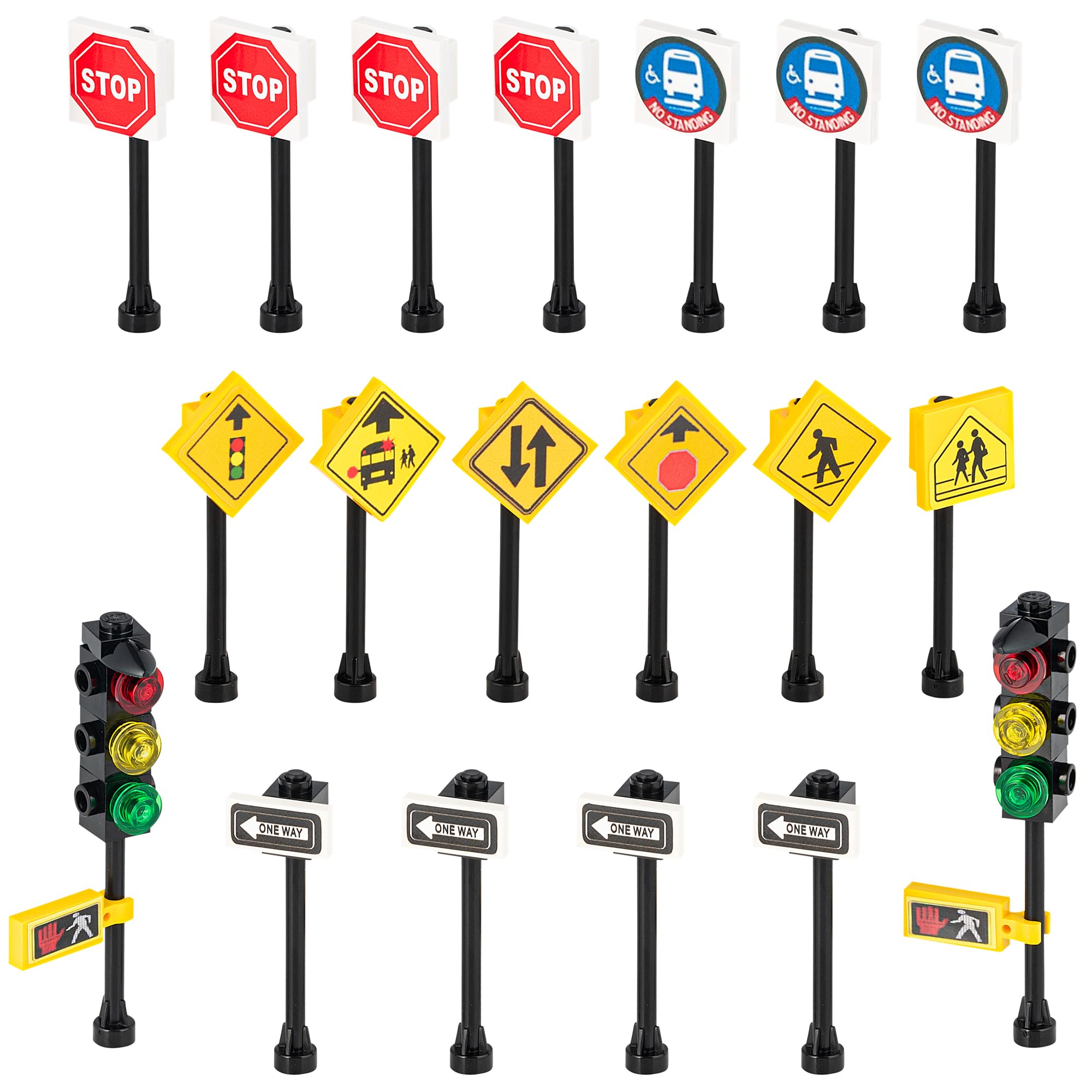 Amazon.com: Building Toys City/Town/Village/Street Signs Set 15. Stop ...