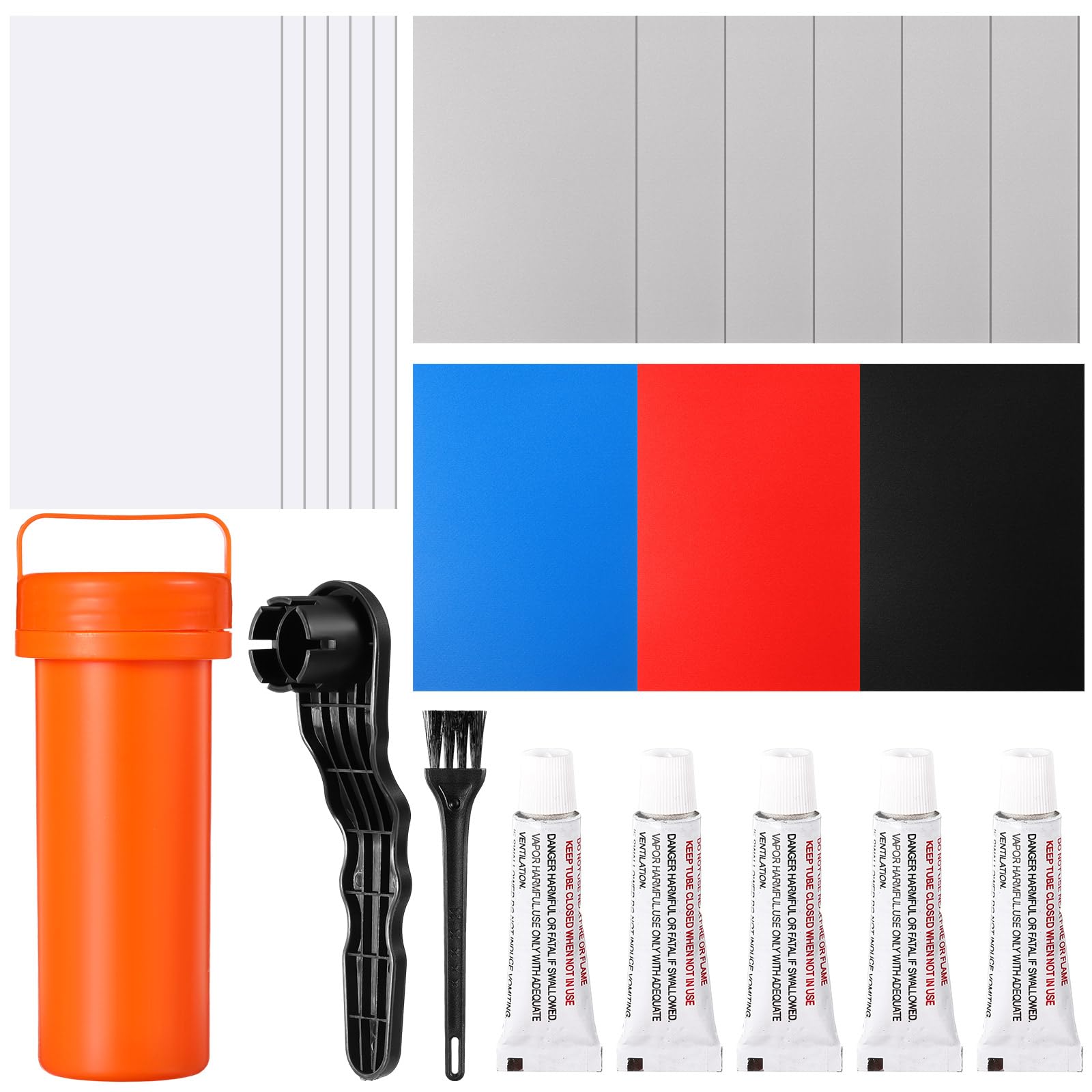 Amazon.com: WinnerWhy Inflatable Boat Repair Kit Include 9 PVC Patch, 6 ...