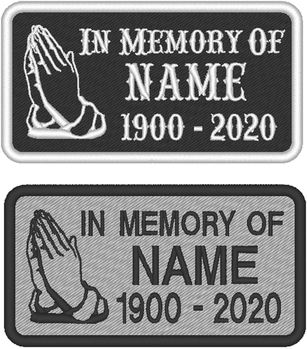 Amazon.com: Custom Embroidered Memorial Patch - Prayer Hand in Memory ...