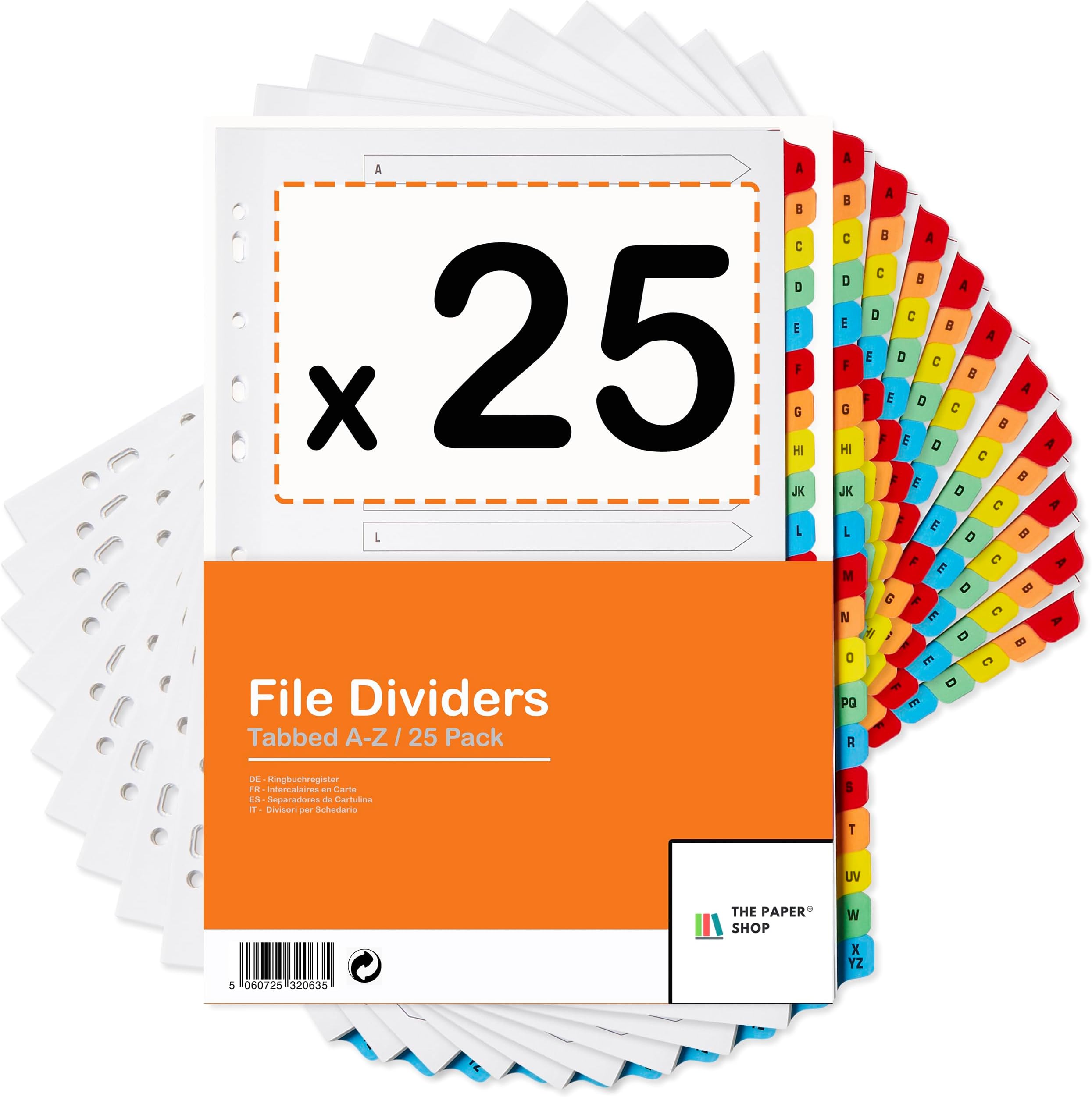 [25 Pack] A4 File Dividers A-Z Tabs | A4 Alphabetical Subject Dividers ...