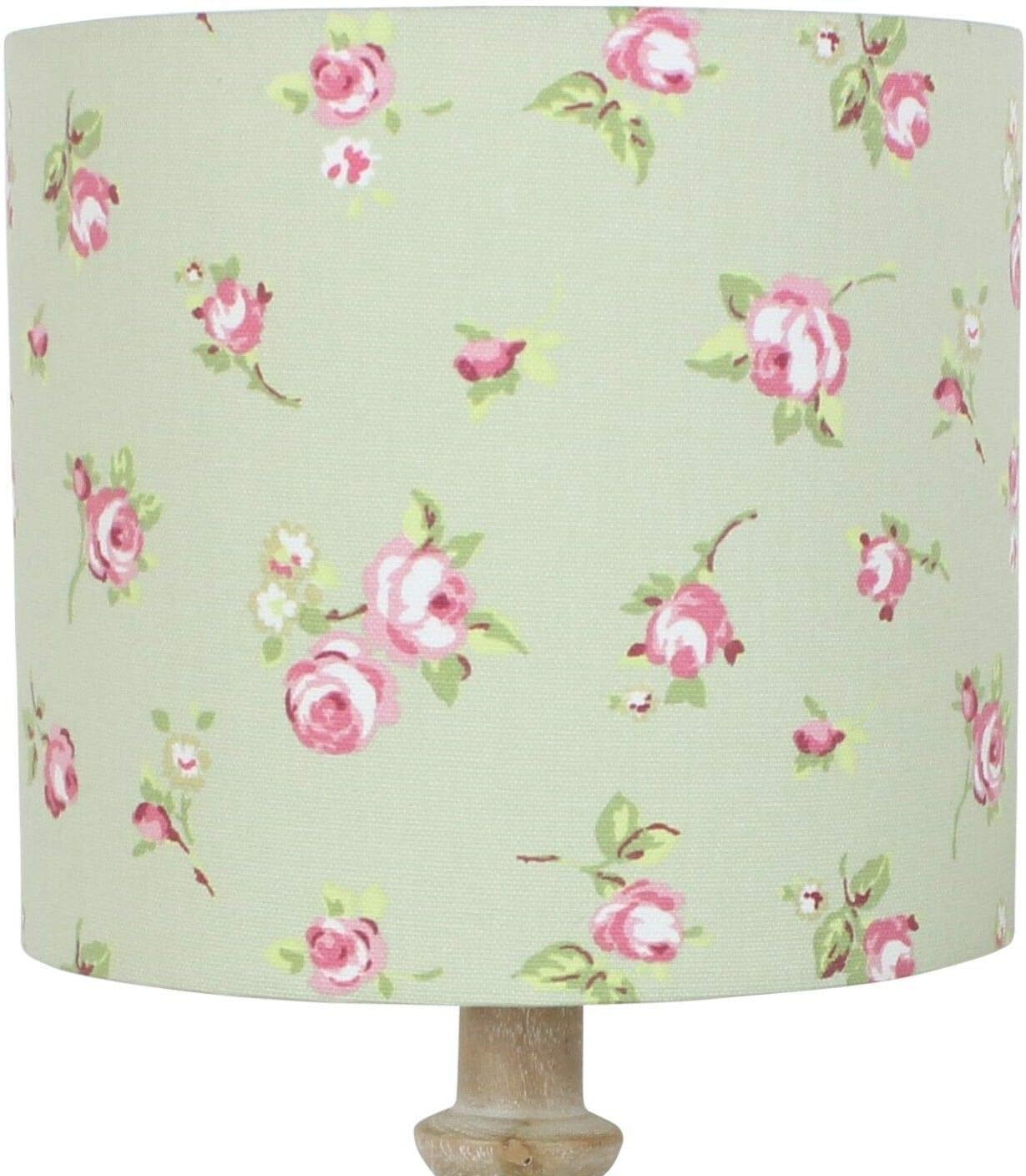Rosebud Sage & Pink Floral Pretty Vintage Shabby Chic Drum Lampshade ...