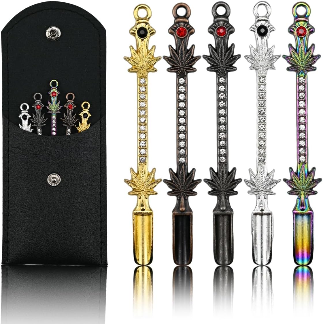 Amazon.com: Mini Shovel Spoons Set, 5pc Metal Small Spoons with PU ...