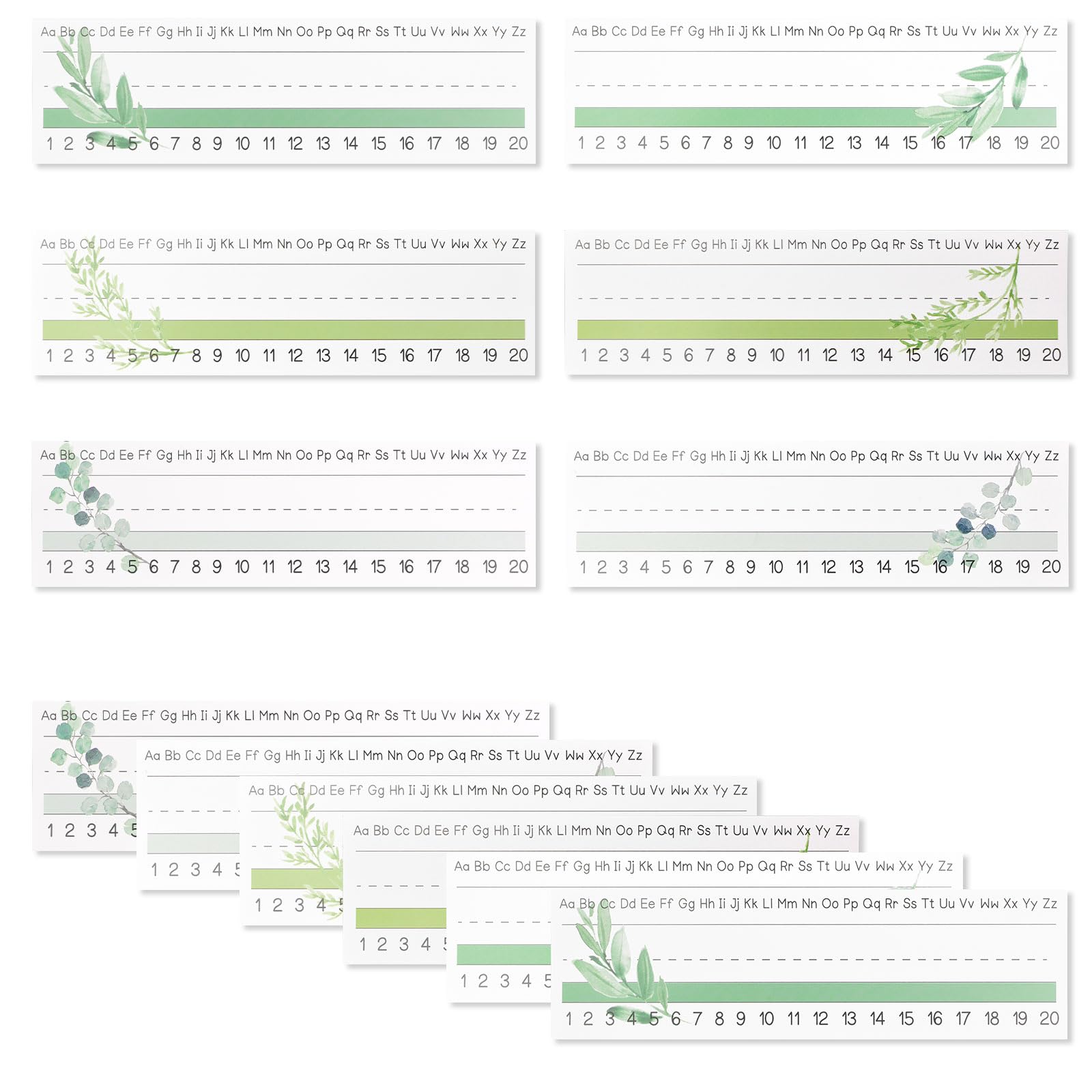 Amazon.com: MOROBOR Desk Name Tags, 60pcs Greenery Student Name Plates ...