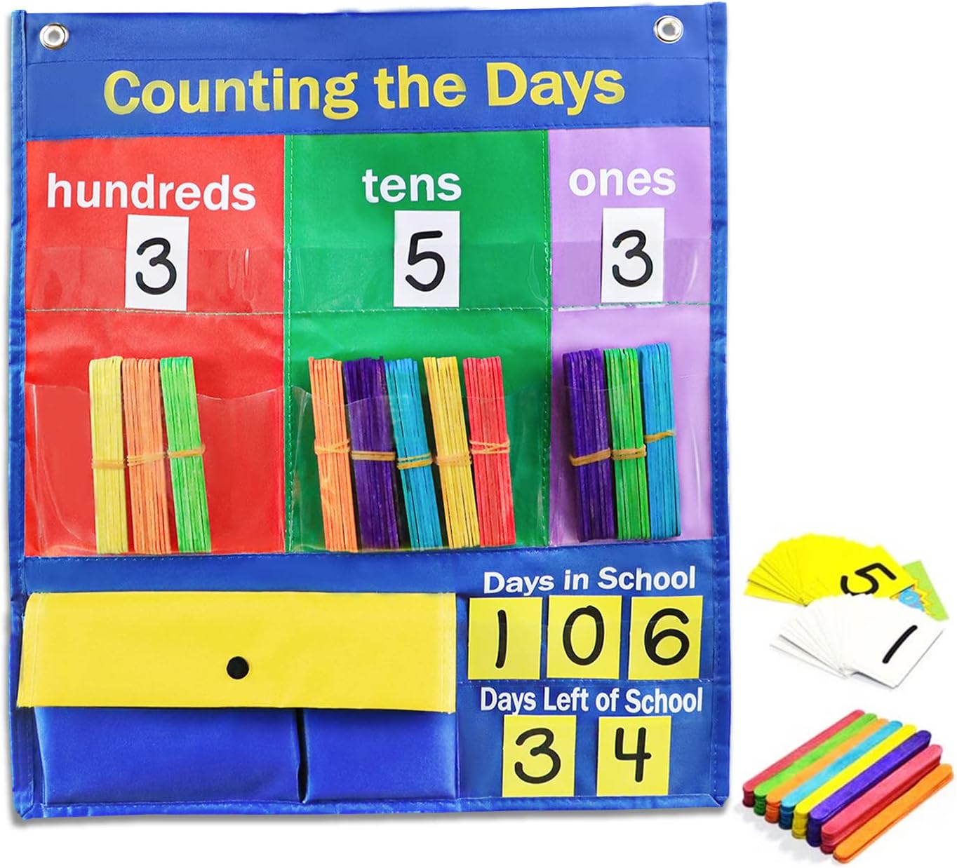 Amazon.com: Place Value Pocket Charts & Counting Caddie Magnetic Pocket ...