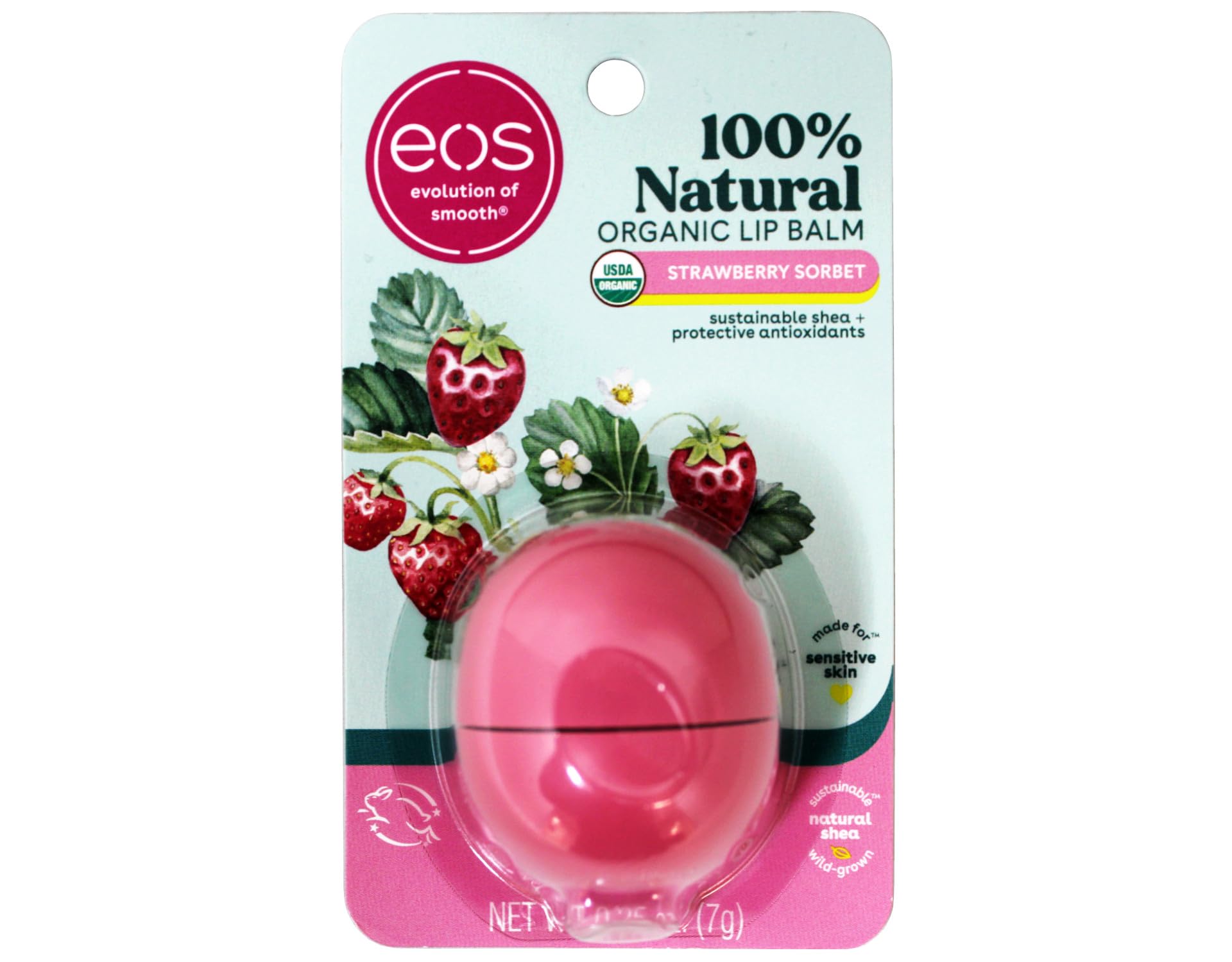 Amazon.com : EOS Evolution of Smooth Strawberry Sorbet Lip Balm 0.25 Oz ...