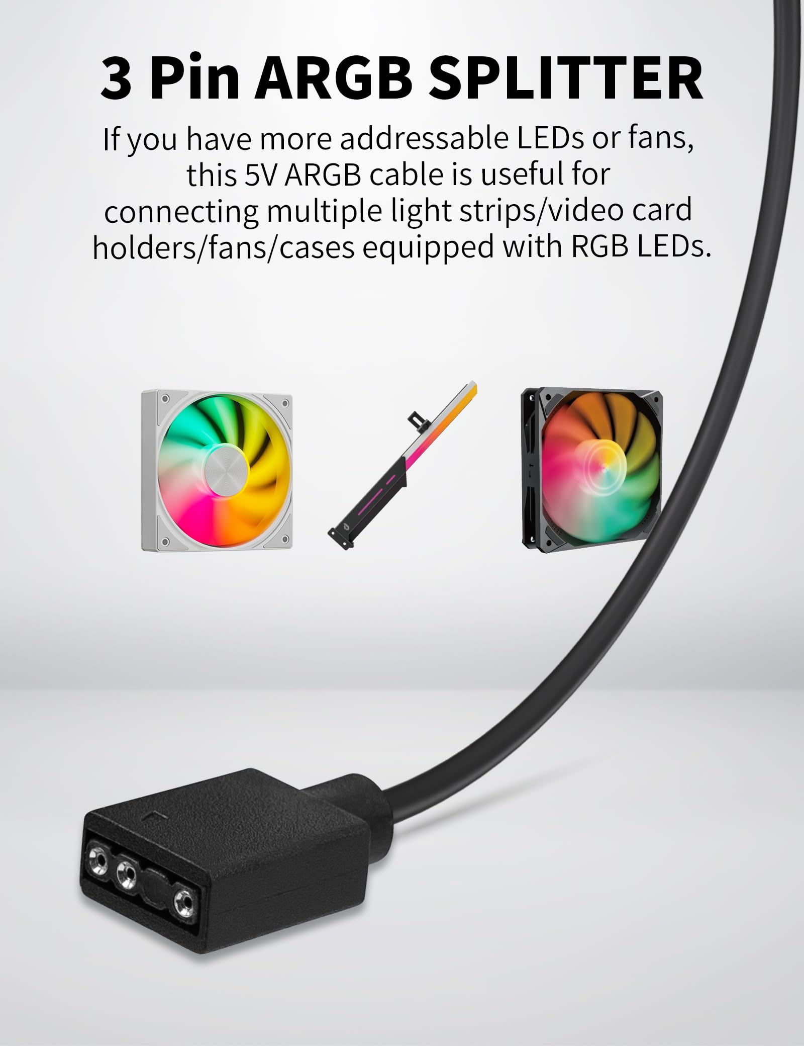 Snapklik.com : upHere ARGB Splitter Cable, 5V 3 Pin Addressable RGB ...