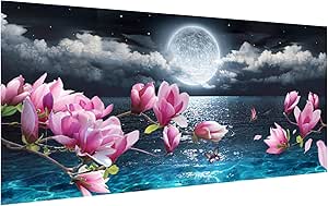 WeJimifa Malen Nach Zahlen Erwachsene, Malen Nach Zahlen Mond Groß Landschaft, DIY Handgemalt ...