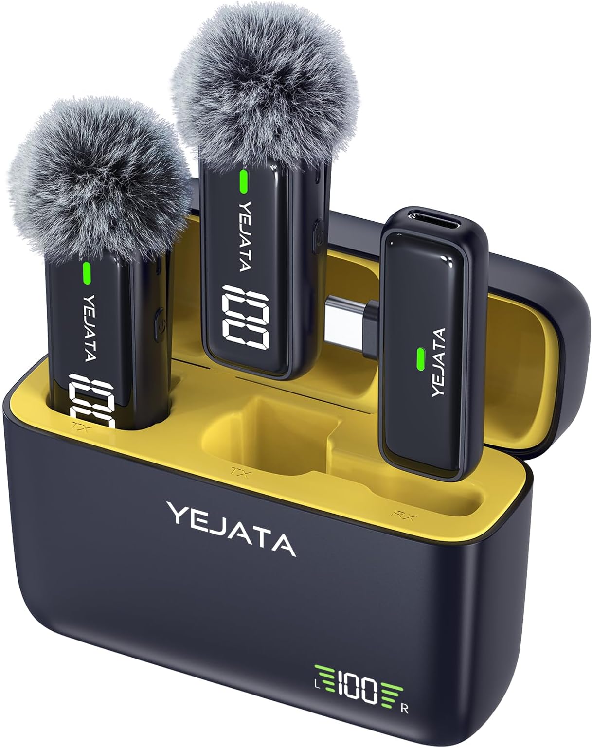 LVVIACE Wireless Lavalier Microphone for Phones with USB Type C ports ...