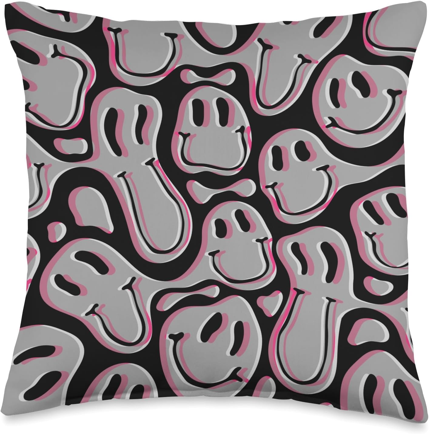 Amazon.com: aesthetic trippy grey pink liquid swirl dripping smile face ...