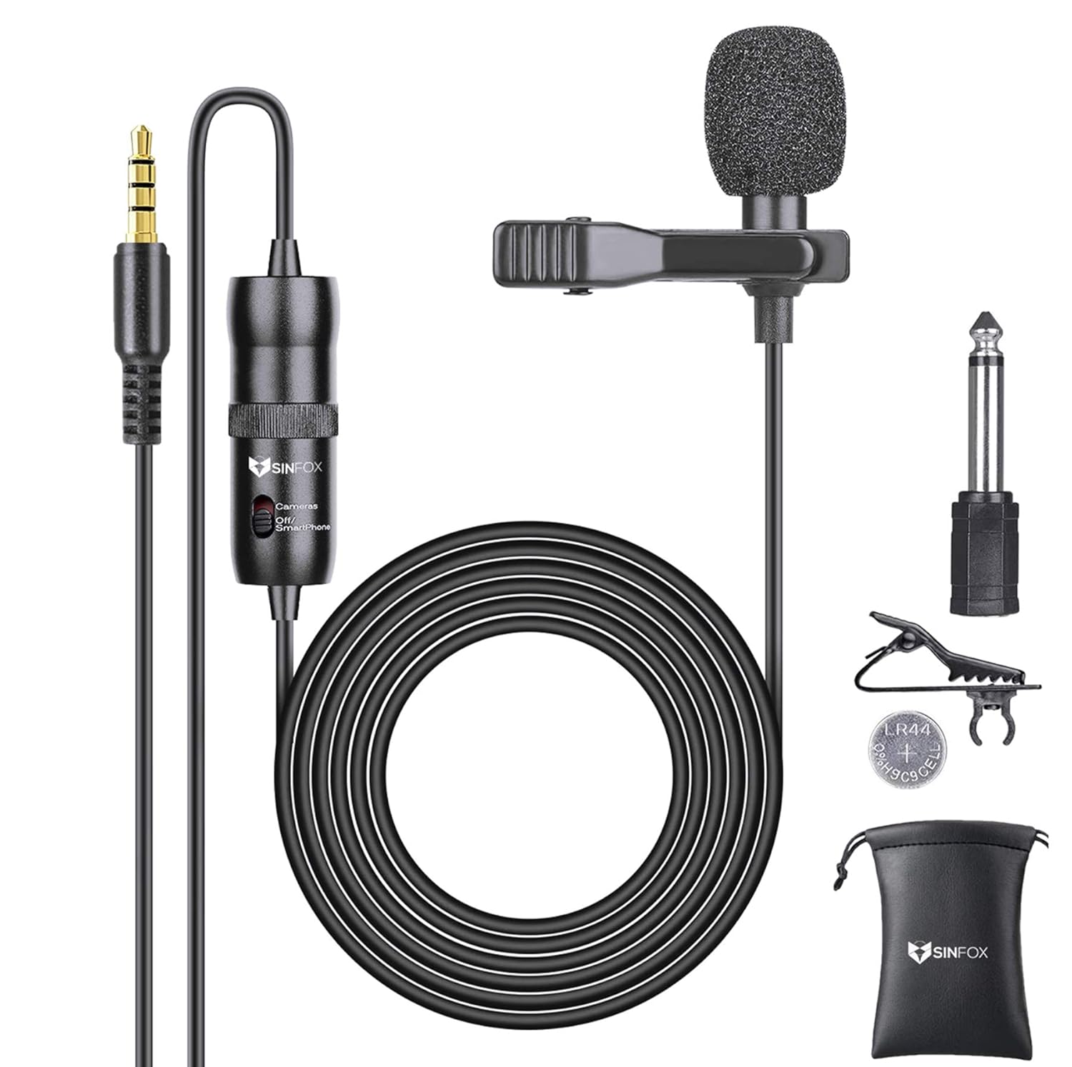 Lavalier Lapel Microphone,Sinfox Clip On Omnidirectional Mic for ...