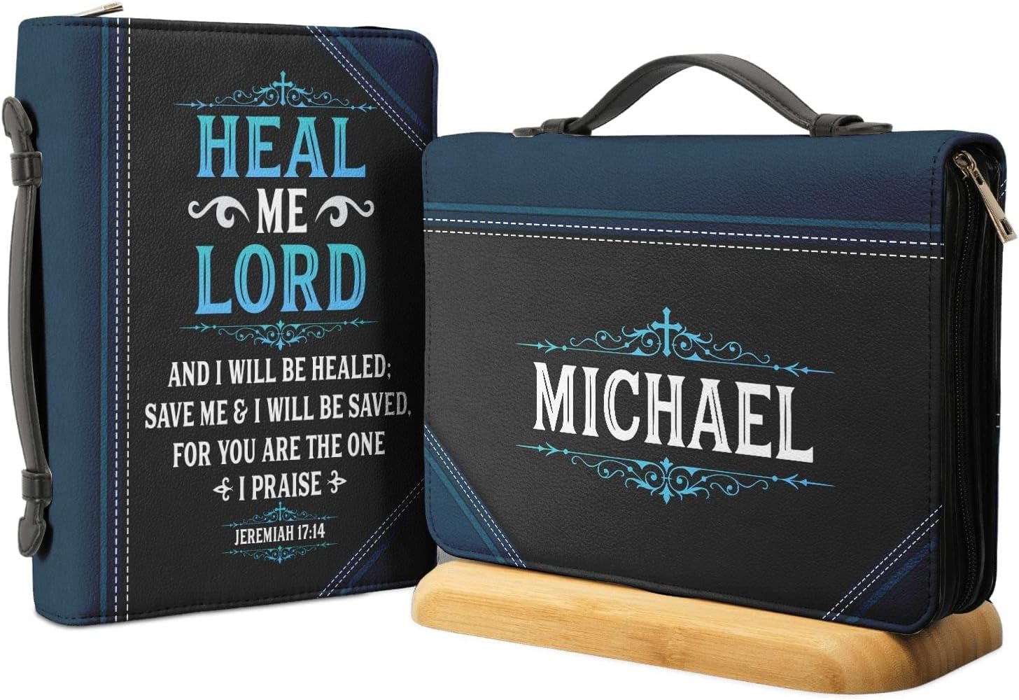 Amazon.com: GodlyBible Personalized Leather Bible Cover, Christian ...