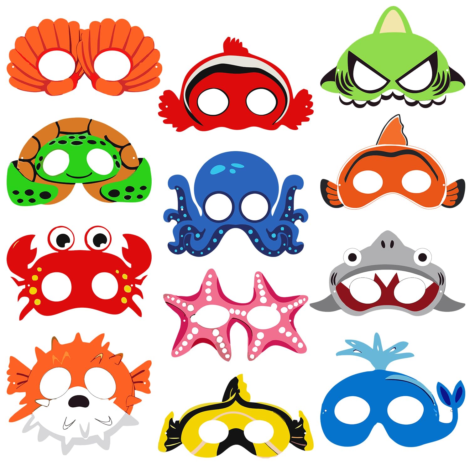 Buy ZYOZIQUE Under Water Theme Birthday Masks - Under Water Theme Masks ...