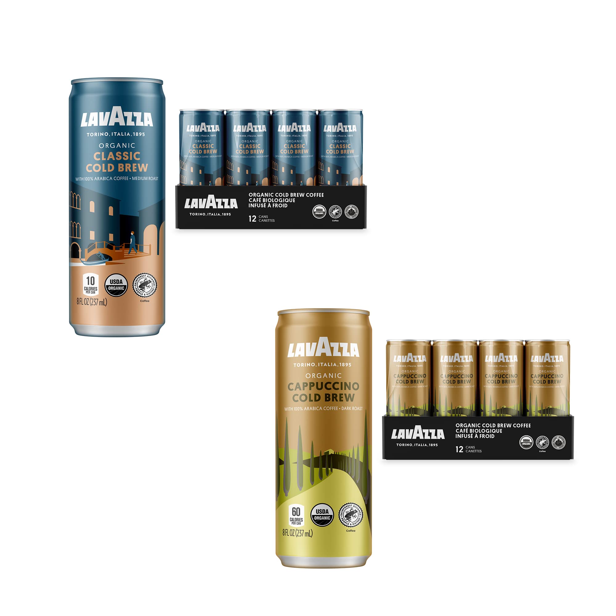 USDA Organic Coffee Cans Lavazza Organic Cold Brew Coffee Variety Pack ...