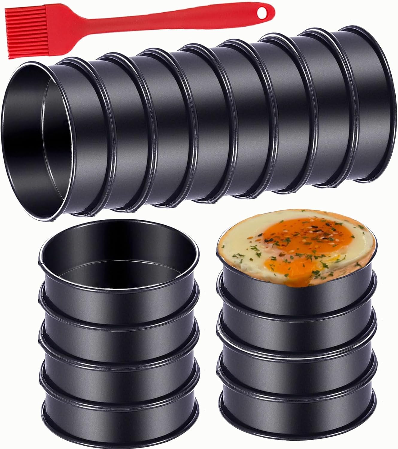 Amazon.com: DATANYA 16Packs Crumpet Rings NONSTICK English Muffin Rings ...