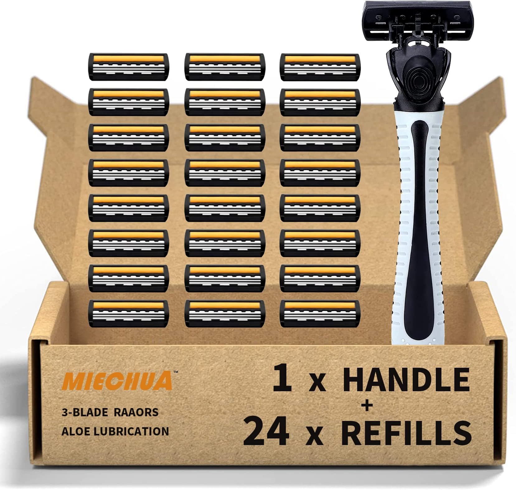 Amazon.com: 3-Blade Razor,Plastic Anti-slip Men Manual Refill ...