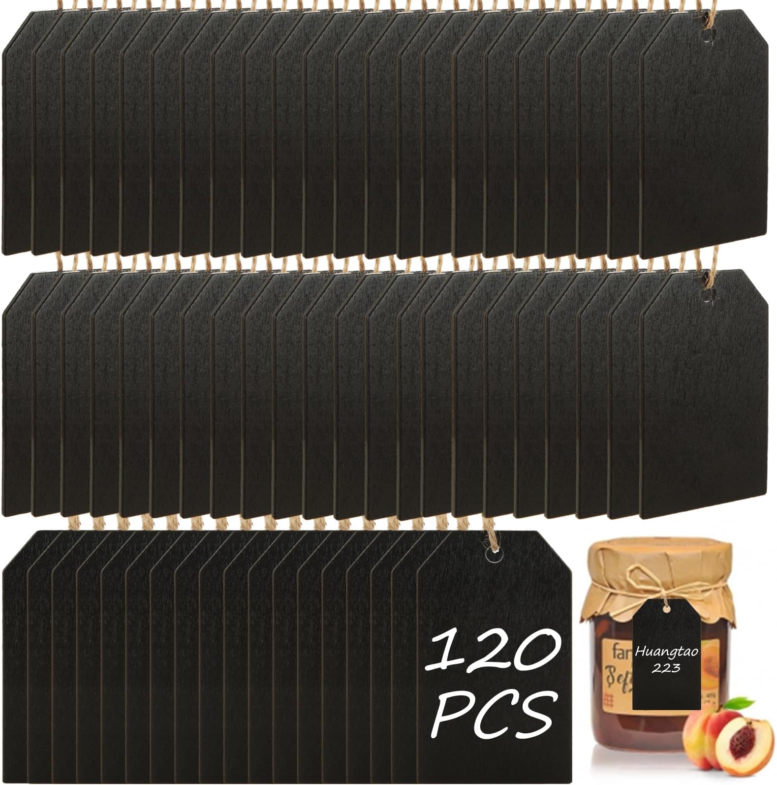 Amazon.com : Outus Black Chalkboard Tags Hanging Wooden Chalkboard ...